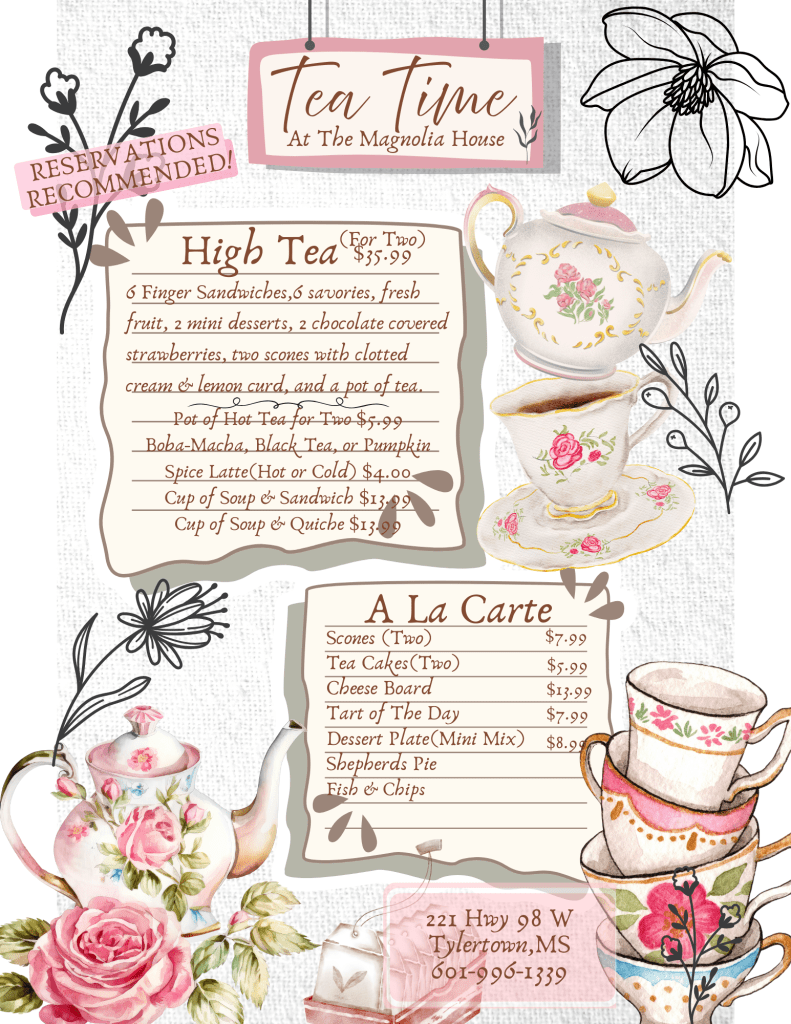 Menus – The Magnolia House
